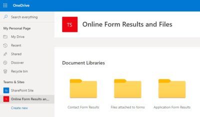 Send Results to OneDrive Personal, Business & SharePoint - Formsite