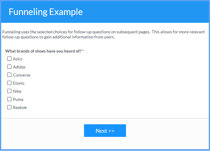 Funneling Example Forms & Templates | Formsite Funneling Example Forms & Templates | Formsite
