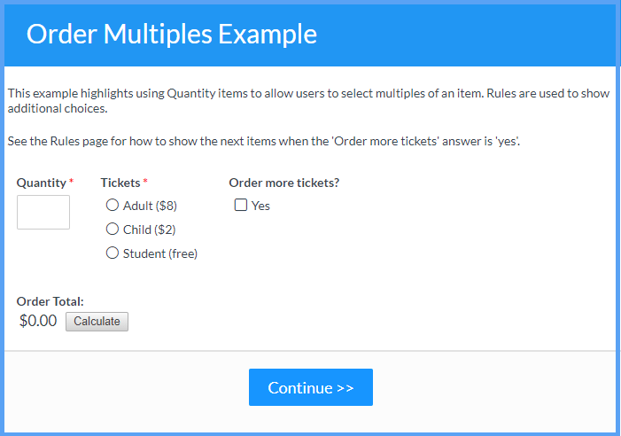Order Multiples Example Forms & Templates | Formsite