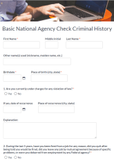 Criminal History Record Form Template | Formsite