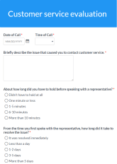Customer Service Evaluation Template | Formsite