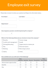 Exit Survey Form Template | Formsite
