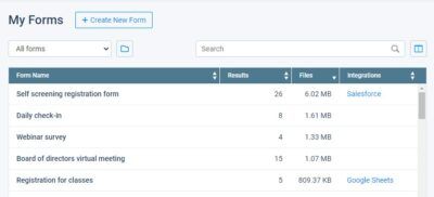Updates to My Forms List for Formsite Accounts - Formsite