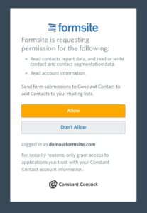 Integrate Online Forms with Constant Contact - Formsite