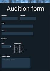 Audition Form Template | Formsite