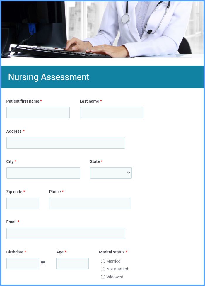 Nursing Assessment Form Template | Formsite Nursing Assessment Form Template | Formsite
