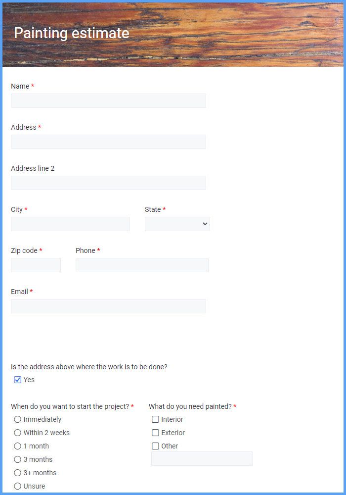 Free Painting Estimate Form Template Fresh 6 Work Estimate Templates 
