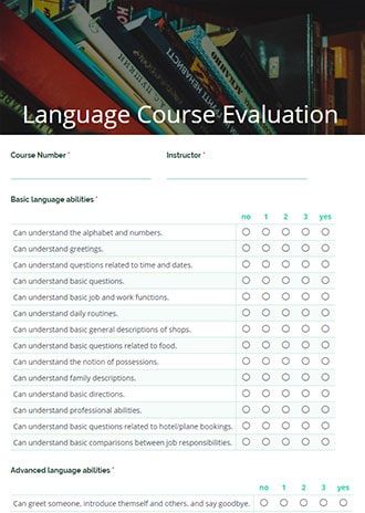 Evaluation Form Templates | Formsite