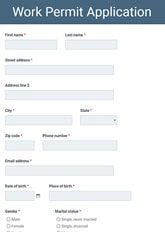 Work Permit Application Form Template | Formsite
