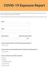 COVID-19 Exposure Report Form Template | Formsite
