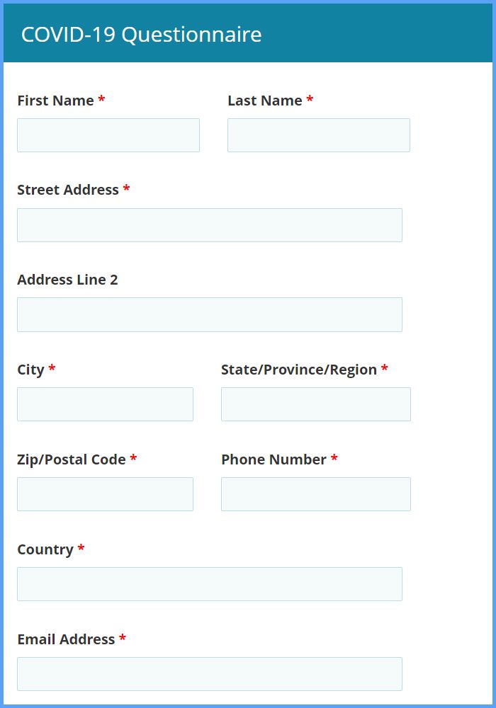 COVID-19 Questionnaire Form Template | Formsite COVID-19 Questionnaire Form Template | Formsite