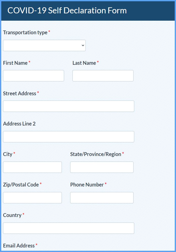 COVID-19 Self Declaration Form Template | Formsite COVID-19 Self Declaration Form Template | Formsite