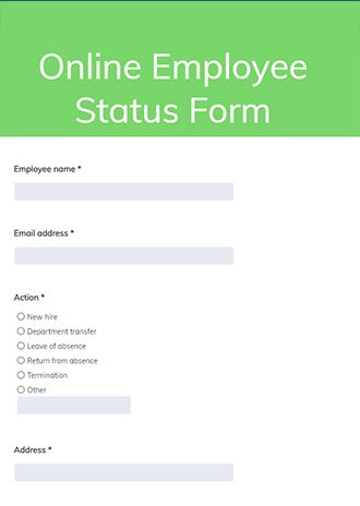 Employee Services Form Templates | Formsite