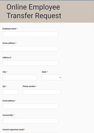 Employee Services Form Templates | Formsite