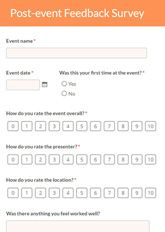 Post-Event Feedback Survey Template | Formsite