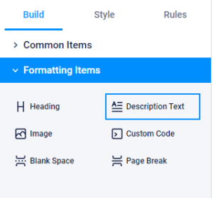 Description Text Formatting and Custom Styles - Formsite