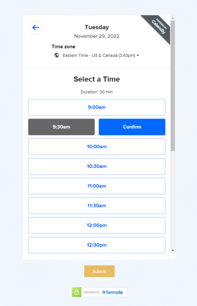 Calendly Integration for On-form Scheduling - Formsite