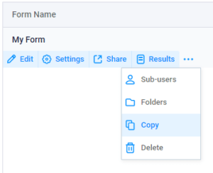 Copy Form With or Without Settings and Integrations - Formsite