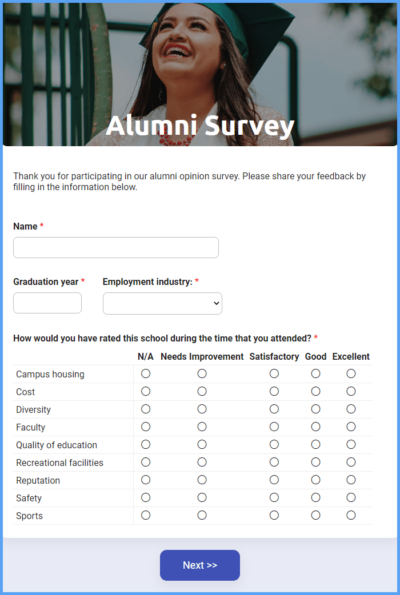 Alumni Feedback Form Template | Formsite