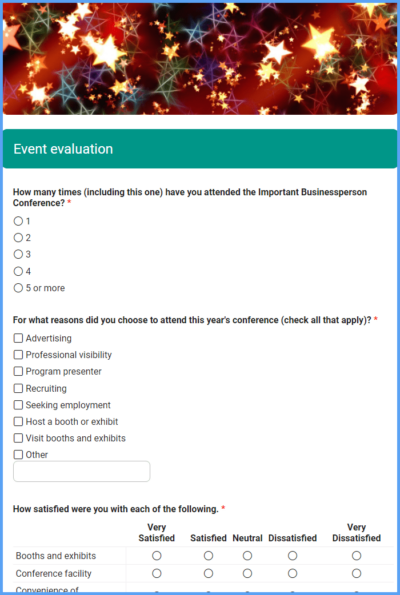 Event Evaluation Form Template | Formsite