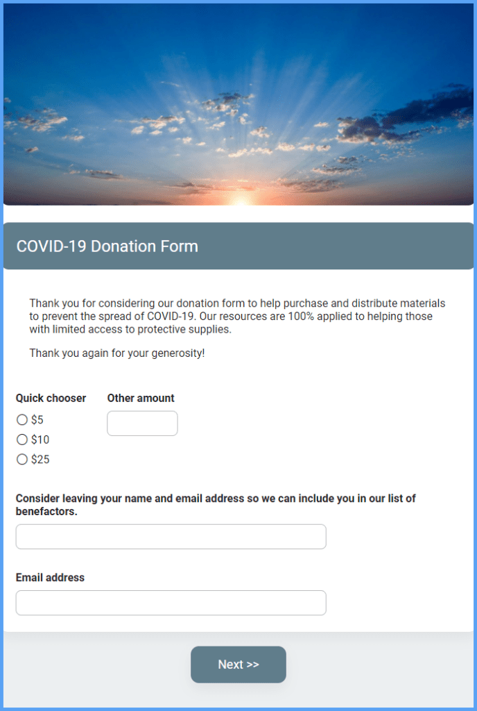COVID-19 Donation Form Template | Formsite COVID-19 Donation Form Template | Formsite
