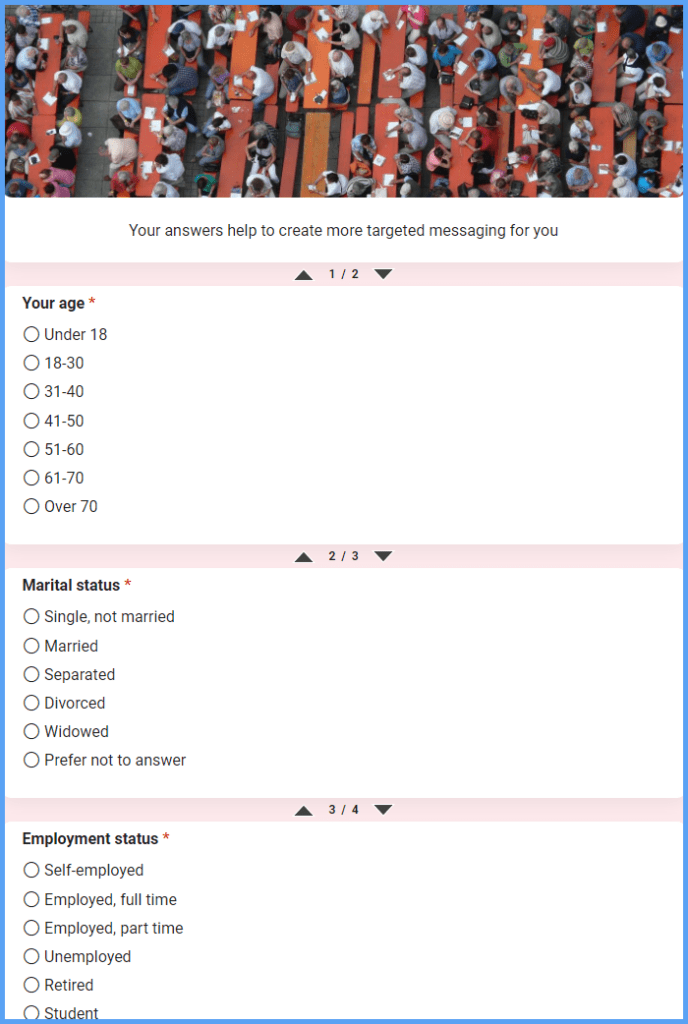 Demographics Survey Template | Formsite
