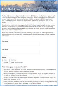 EEO Self Identification Form Template | Formsite