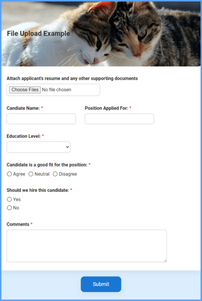 File Upload Example Forms & Templates | Formsite