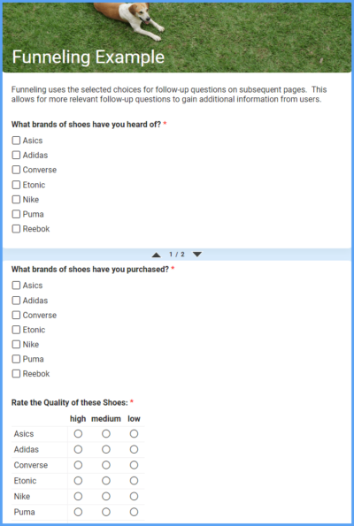 Funneling Example Forms & Templates | Formsite Funneling Example Forms & Templates | Formsite