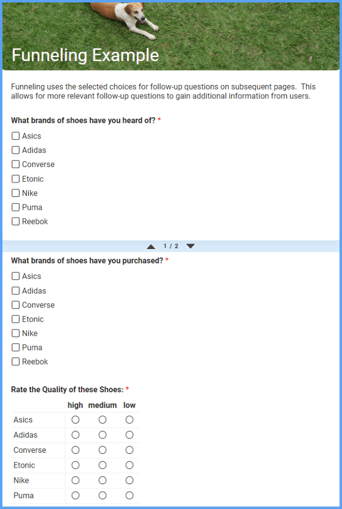Funneling Example Forms & Templates | Formsite Funneling Example Forms & Templates | Formsite