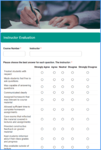 Instructor Evaluation Form Template | Formsite