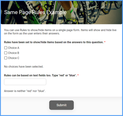 Same Page Rules Example Forms & Templates | Formsite