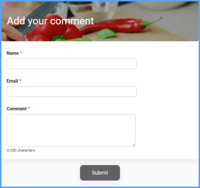 Online Comment Form Template | Formsite