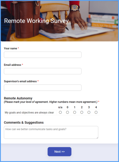 Remote Working Survey Template | Formsite