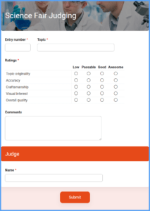 Science Fair Judging Form Template | Formsite