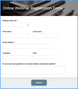 Online Webinar Registration Form Template | Formsite