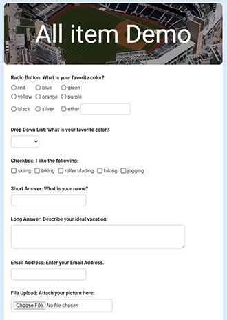 Item Examples Form Templates | Formsite