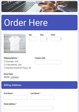 Product & Order Form Templates | Formsite