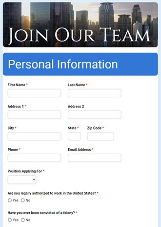 Application Form Templates | Formsite