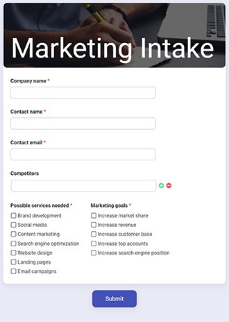 Marketing Form Templates | Formsite