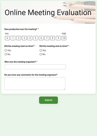 Evaluation Form Templates | Formsite