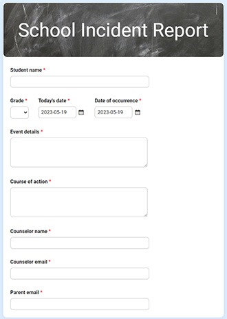 Incident Report Sample School