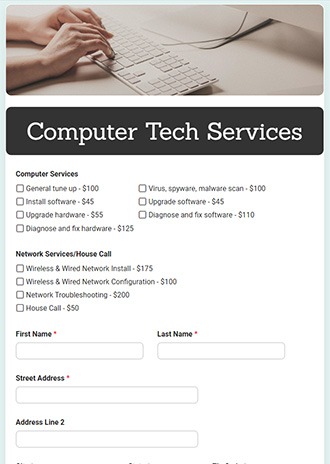 Service Order Form Templates | Formsite