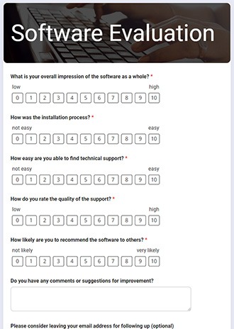Evaluation Form Templates | Formsite