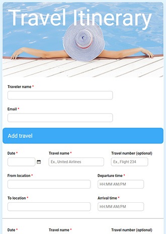Travel Form Templates | Formsite
