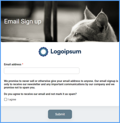 Email Sign Up Form Template | Formsite