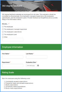 360 Degree Feedback Form Template | Formsite