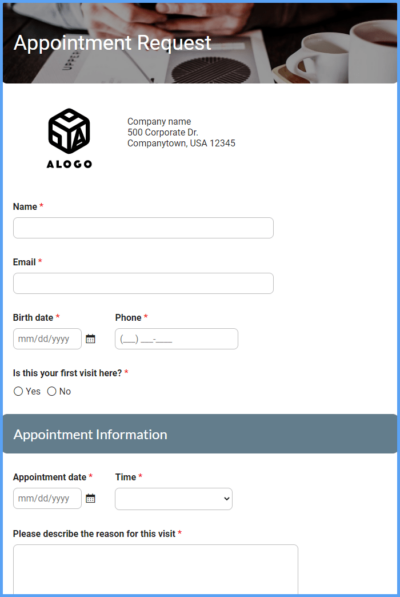 Appointment Request Form Template | Formsite