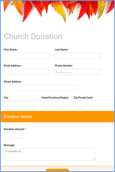 Church Donation Form Template | Formsite