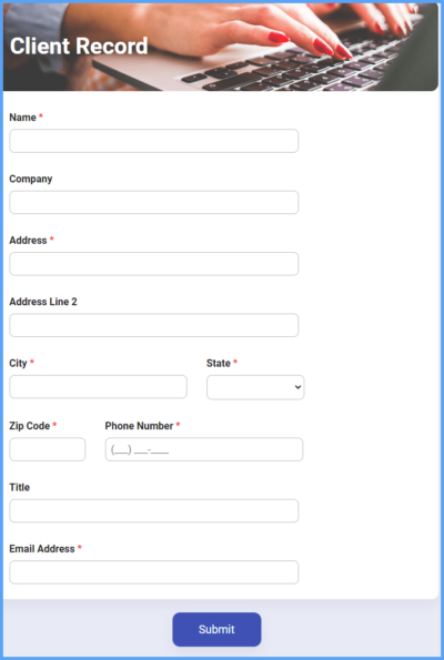 Client Record Form Template | Formsite